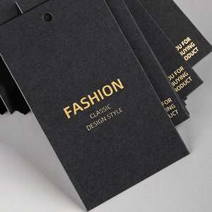 Gold Foiled Black Swing Tags Custom 1000 Sets Layered Hang Tags ...