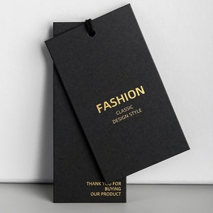 Gold Foiled Black Swing Tags Custom 1000 Sets Layered Hang Tags ...