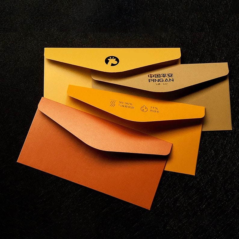 50pcs Custom Envelopes 22x11cm High-end Gold Foiled Invitation Envelope ...