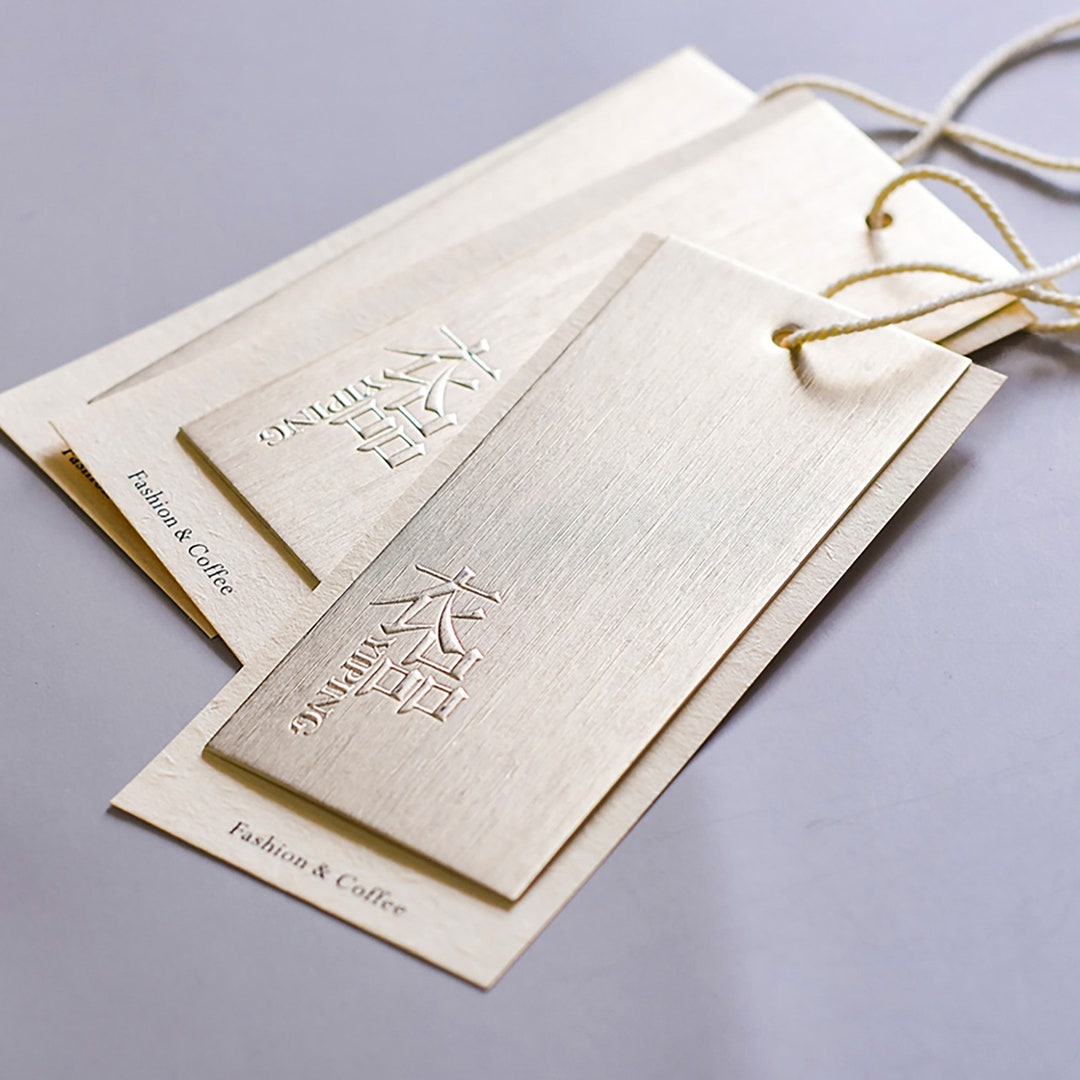 500 Custom Brushed Light Gold Hang Tags for Clothing, Women Dress Hang ...