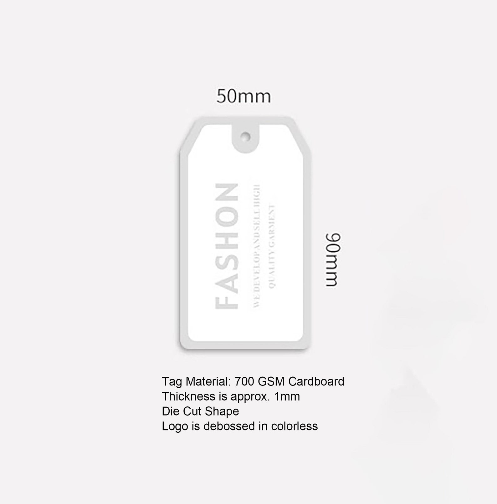 1000 Custom Die Cut Hang Tags, Nature White Clothing Hangtags, Swing ...