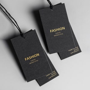 Gold Foiled Black Swing Tags Custom 1000 Sets Layered Hang Tags ...