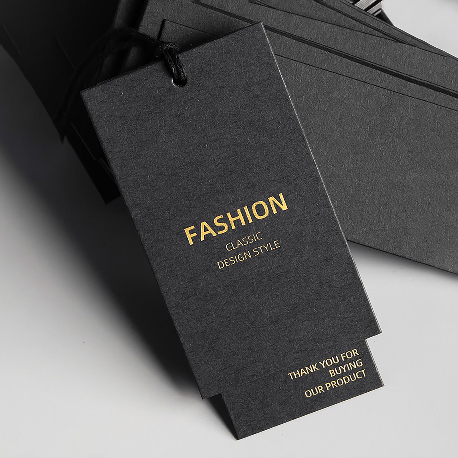 Gold Foiled Black Swing Tags Custom 1000 Sets Layered Hang Tags ...