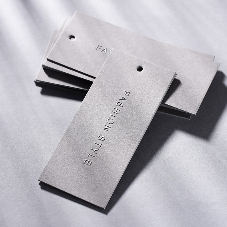 500 Custom Gray Hang Tags Embossing Hang Tags Paper Hang - Etsy