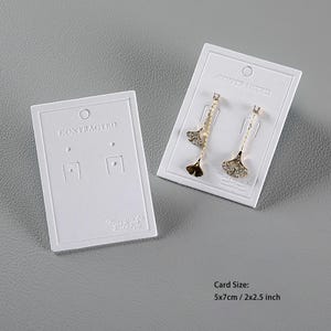 500 Custom White Jewelry Cards Die Cut Earring Cards Necklace Display ...