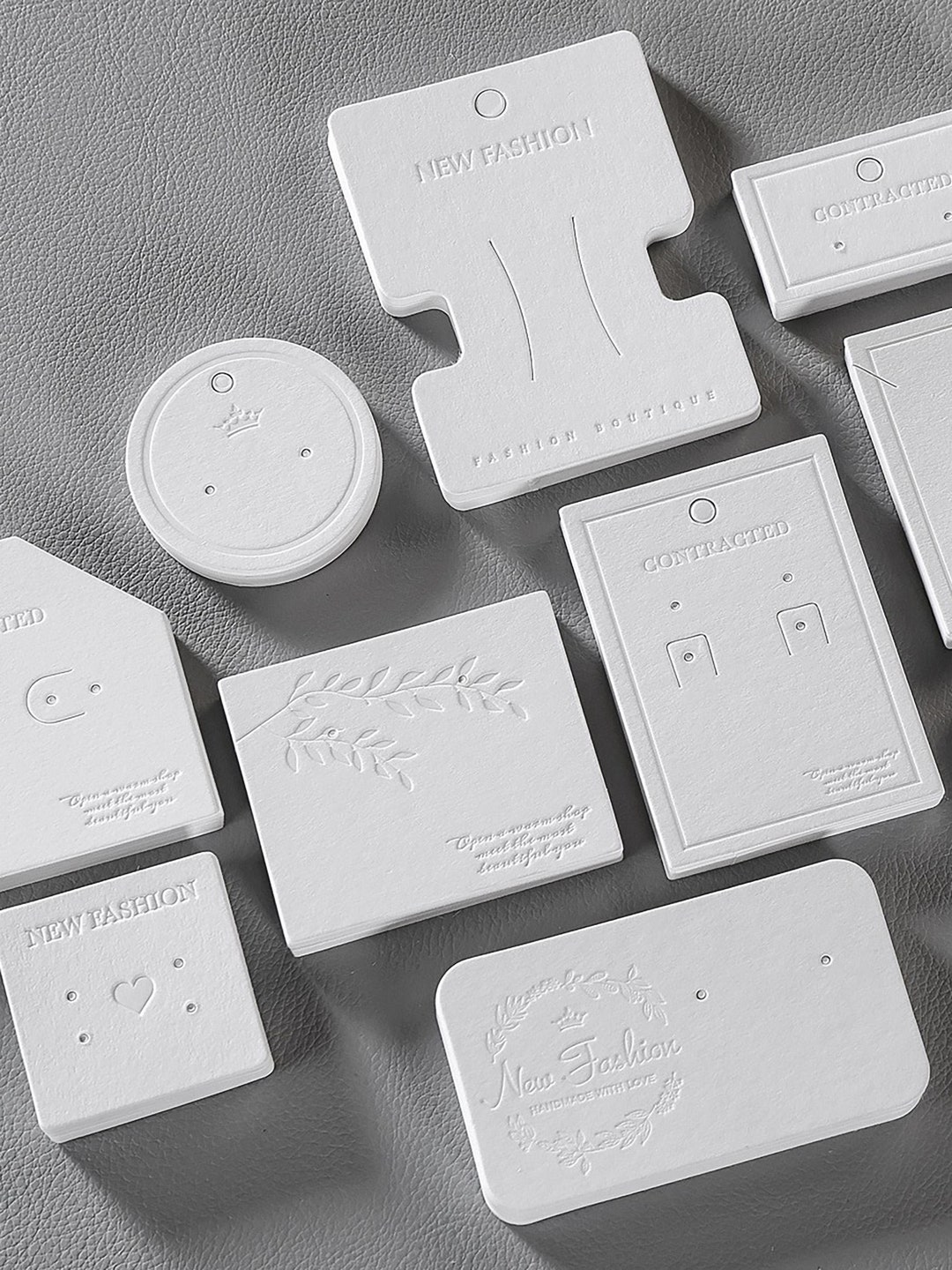 500 Custom White Jewelry Cards Die Cut Earring Cards Necklace Display ...