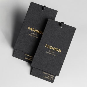 Gold Foiled Black Swing Tags Custom 1000 Sets Layered Hang Tags ...