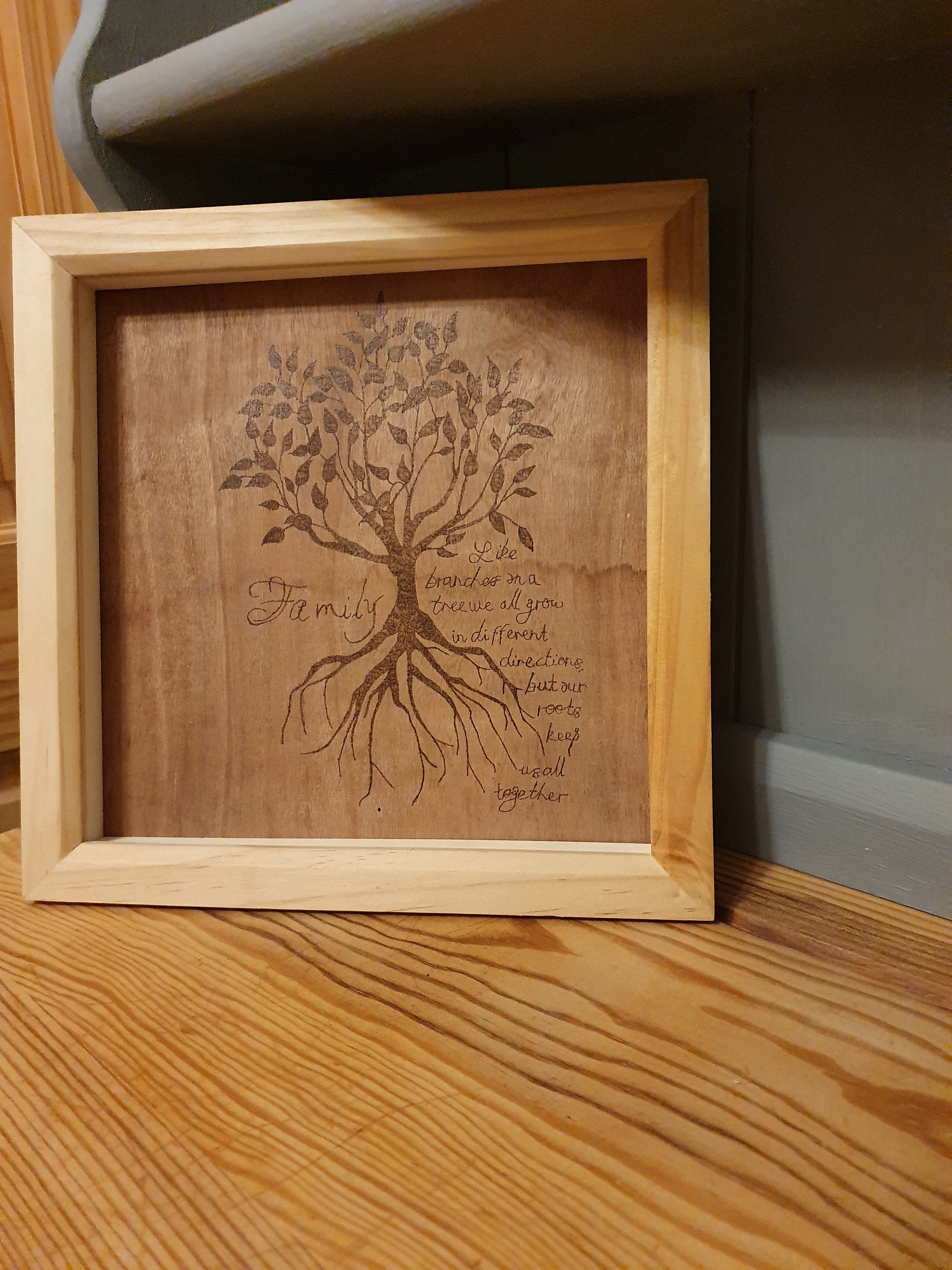 Wooden family tree picture | Etsy