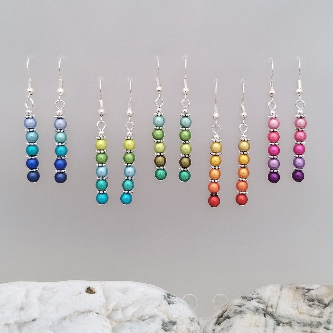 Colourful Summer Earrings - Colourful Reflective Glow Bead Jewellery ...