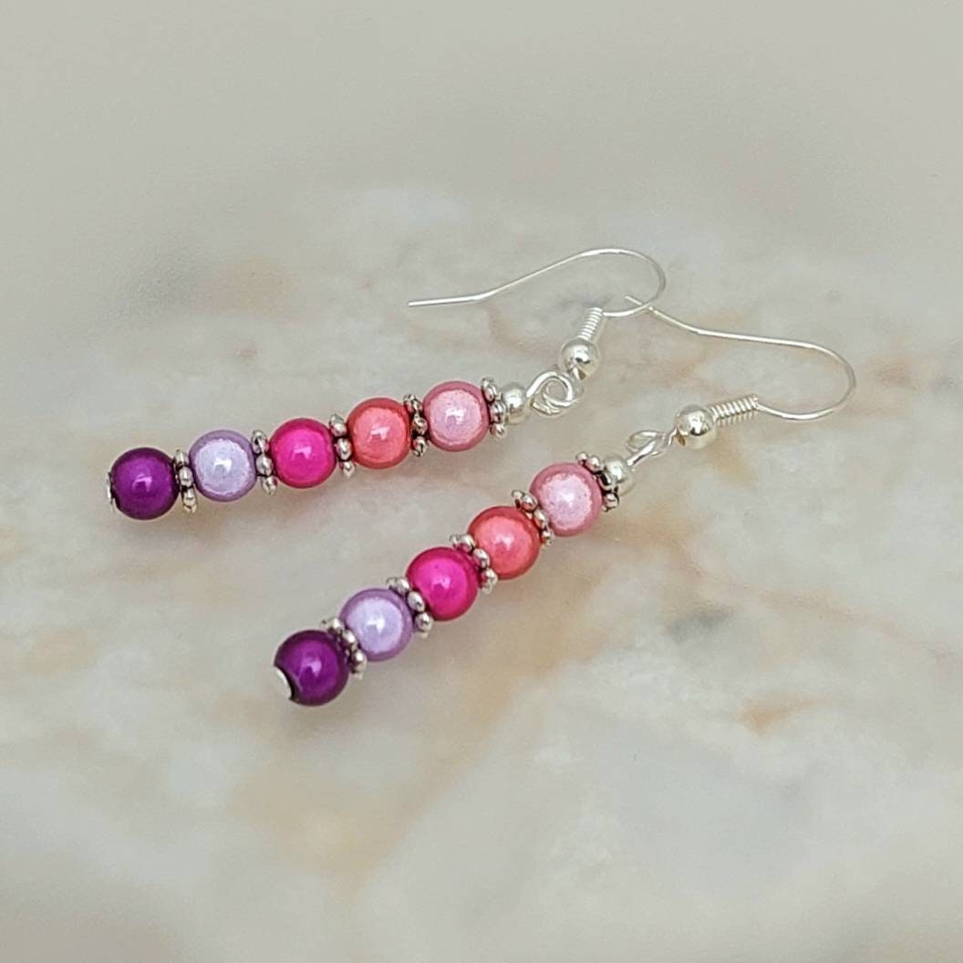 Colourful Summer Earrings - Colourful Reflective Glow Bead Jewellery ...
