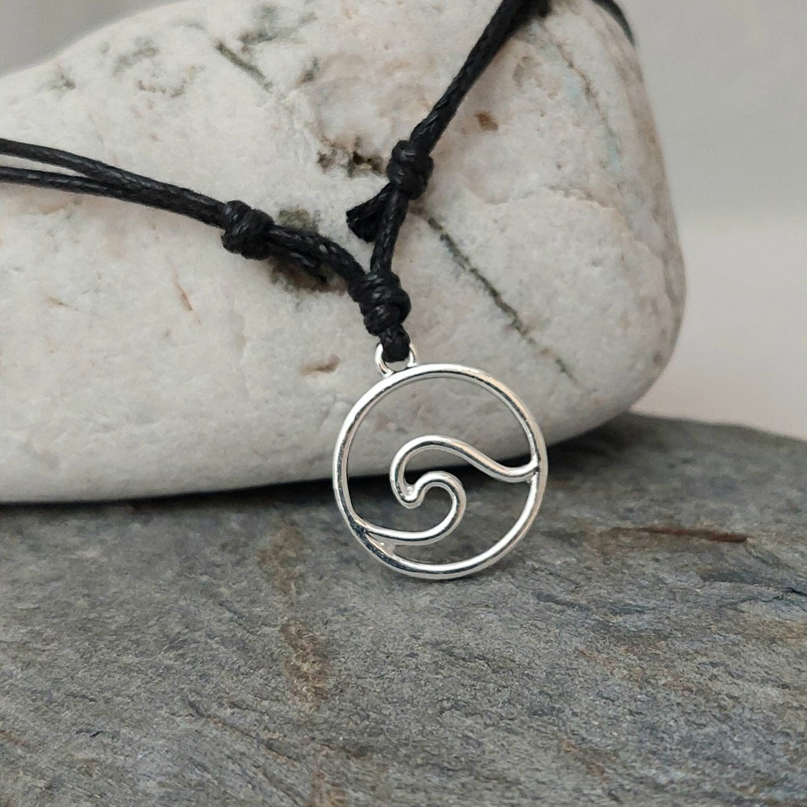 Adjustable Wave Pendant - Sea Wave Necklace Jewellery - Ocean Wave ...