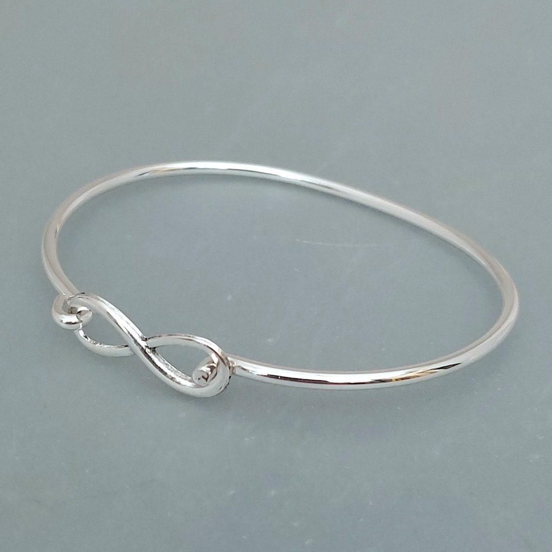 Silver Infinity Bangle Silver Plated Infinity Bracelet Silver Eternity Bangle Eternity Bracelet ...