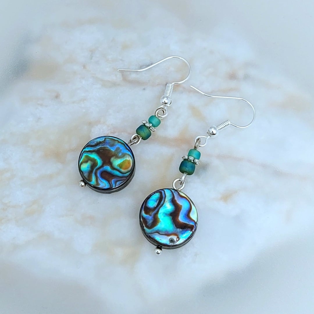 Abalone Shell Earrings Paua Shell Earrings Sea Shell Earrings Mermaid ...