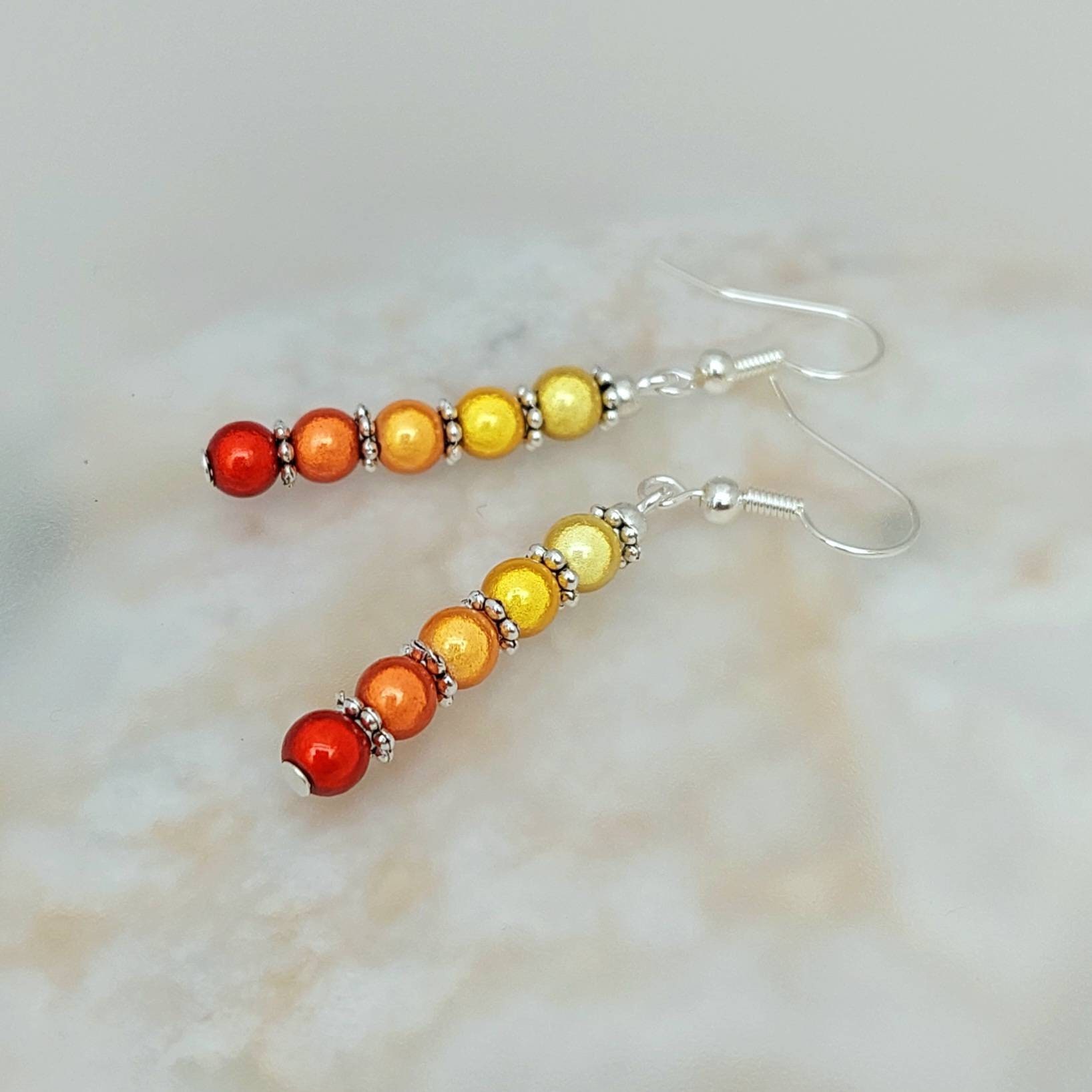 Colourful Summer Earrings - Colourful Reflective Glow Bead Jewellery ...