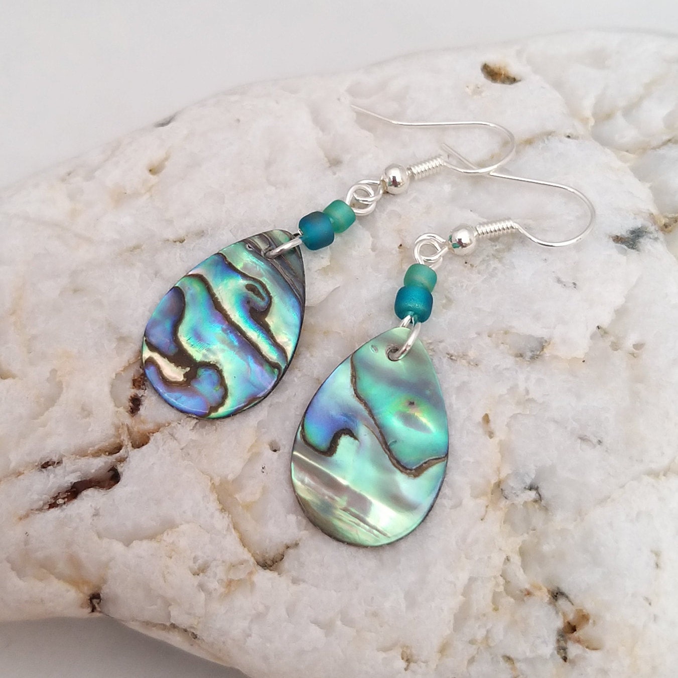 Paua Shell Sea Earrings Abalone Shell Earrings Ocean | Etsy UK