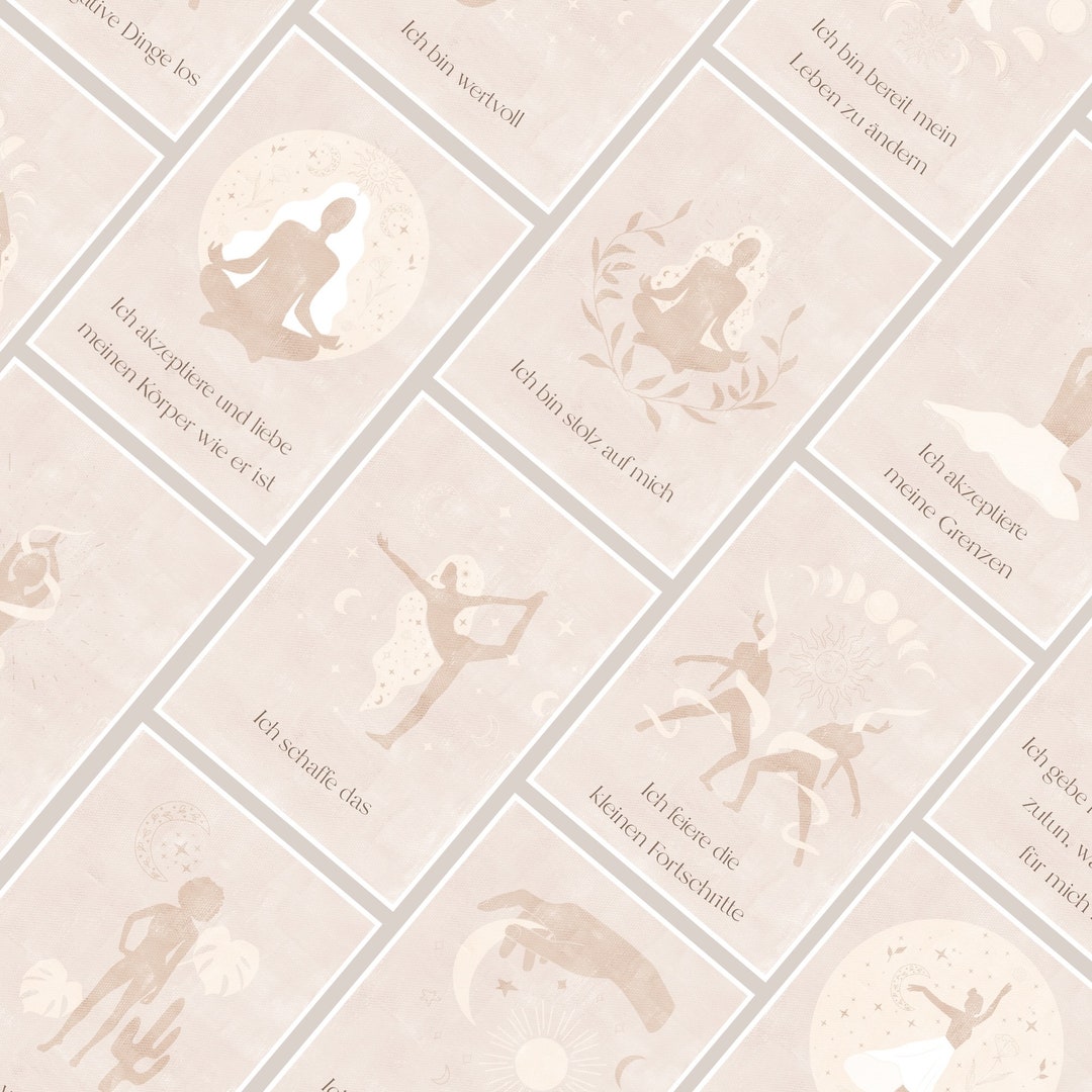 Daily Affirmation Cards | Affirmation Deck of 24 Cards in Boho Style ...