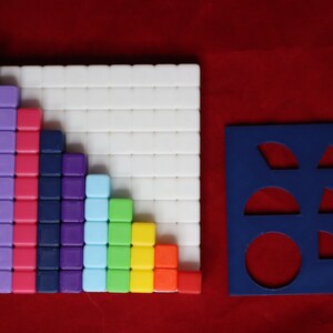 Math Cubes Set of 11 With Free Bonus Pie Chart Stencil - Montessori ...