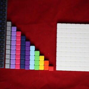 Math Cubes Set of 11 With Free Bonus Pie Chart Stencil - Montessori ...