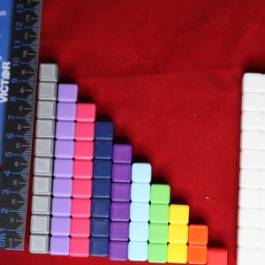 Math Cubes Set of 11 With Free Bonus Pie Chart Stencil - Montessori ...