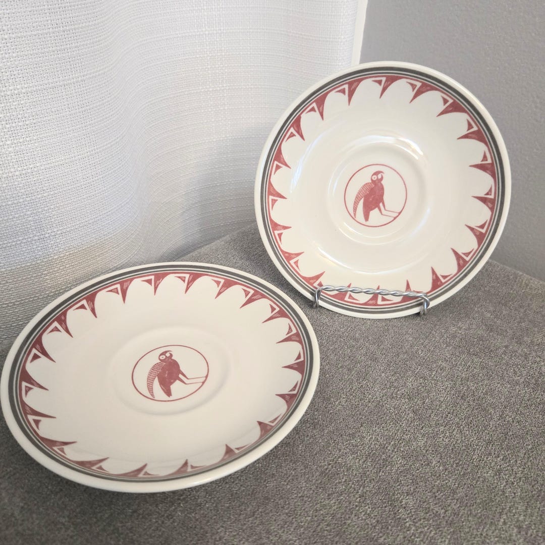 Ancient Mimbreno Saucers Plates Indian Replica Sante Fe Dining Car ...