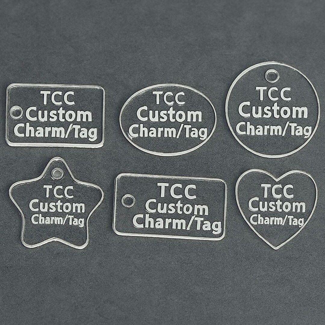 CLEAR 1/8th Thick Acrylic Mini Tags/charms for Homemade Custom Items or ...