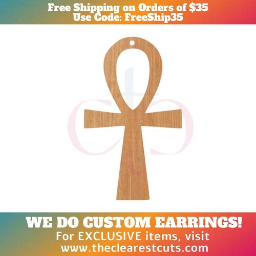 DIY Ankh Shape Wood Earring Blanks DIY Craft Earrings Laser - Etsy
