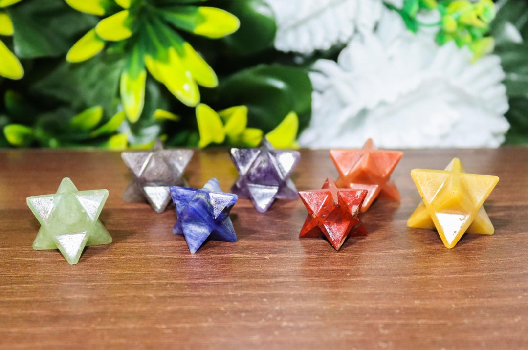 7 Chakra Merkaba Crystal Set | Genuine Natural Healing Stones | Hand ...