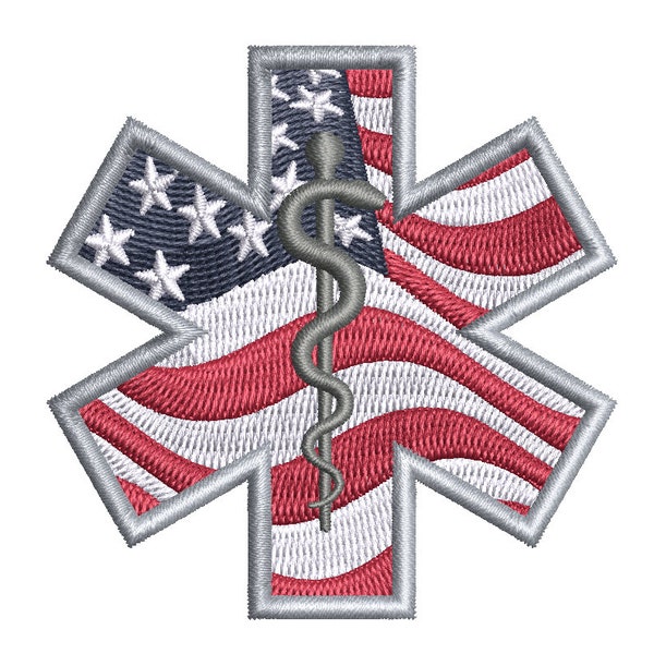 American Flag Ems Embroidery Design - Etsy