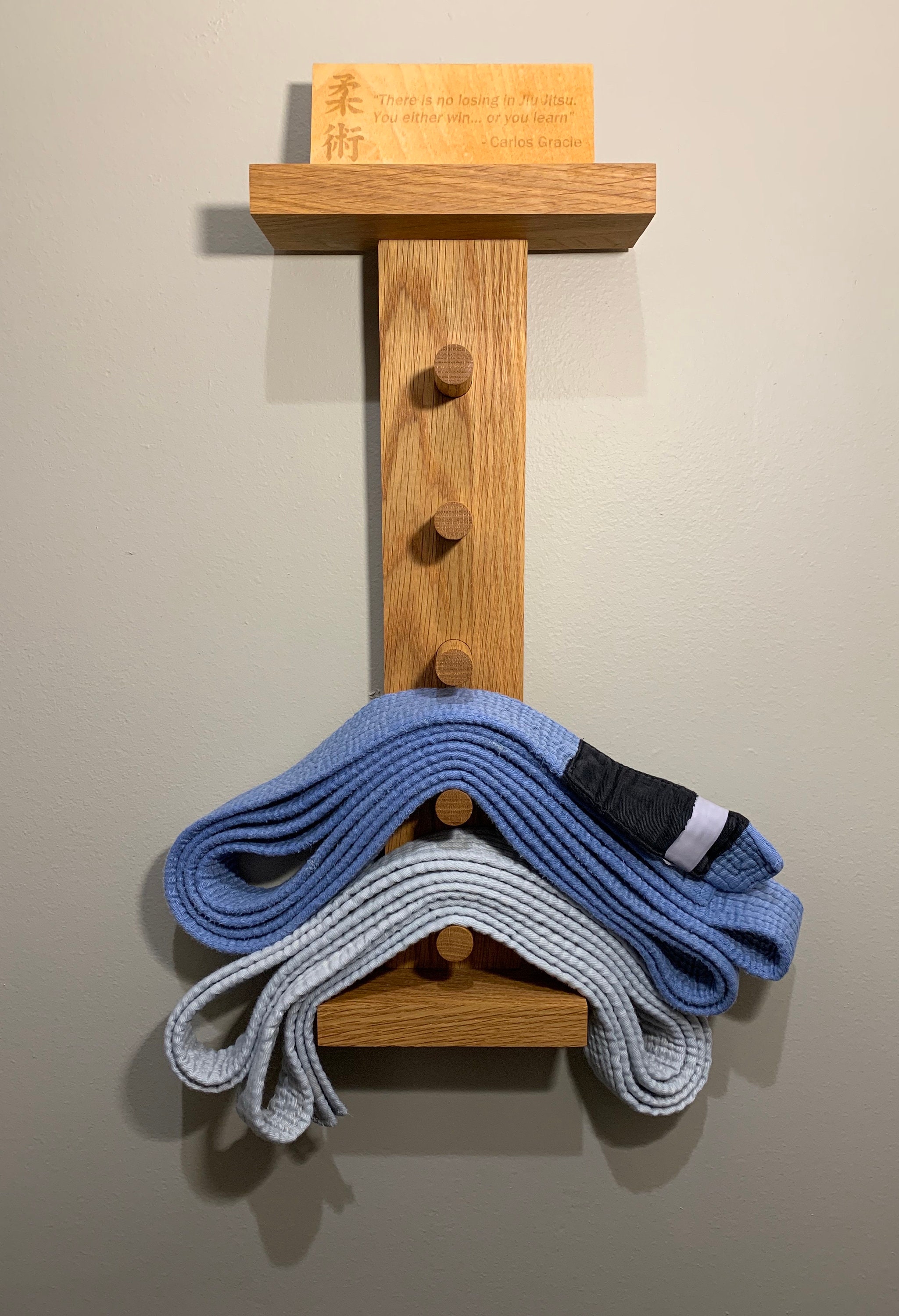 Jiujitsu Belt Display Five Belts | Etsy