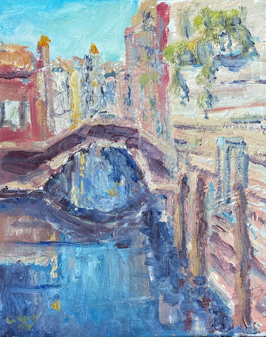 8"x10" Original Oil Painting - Venice Bridge Ponte Del Savio Over Rio ...