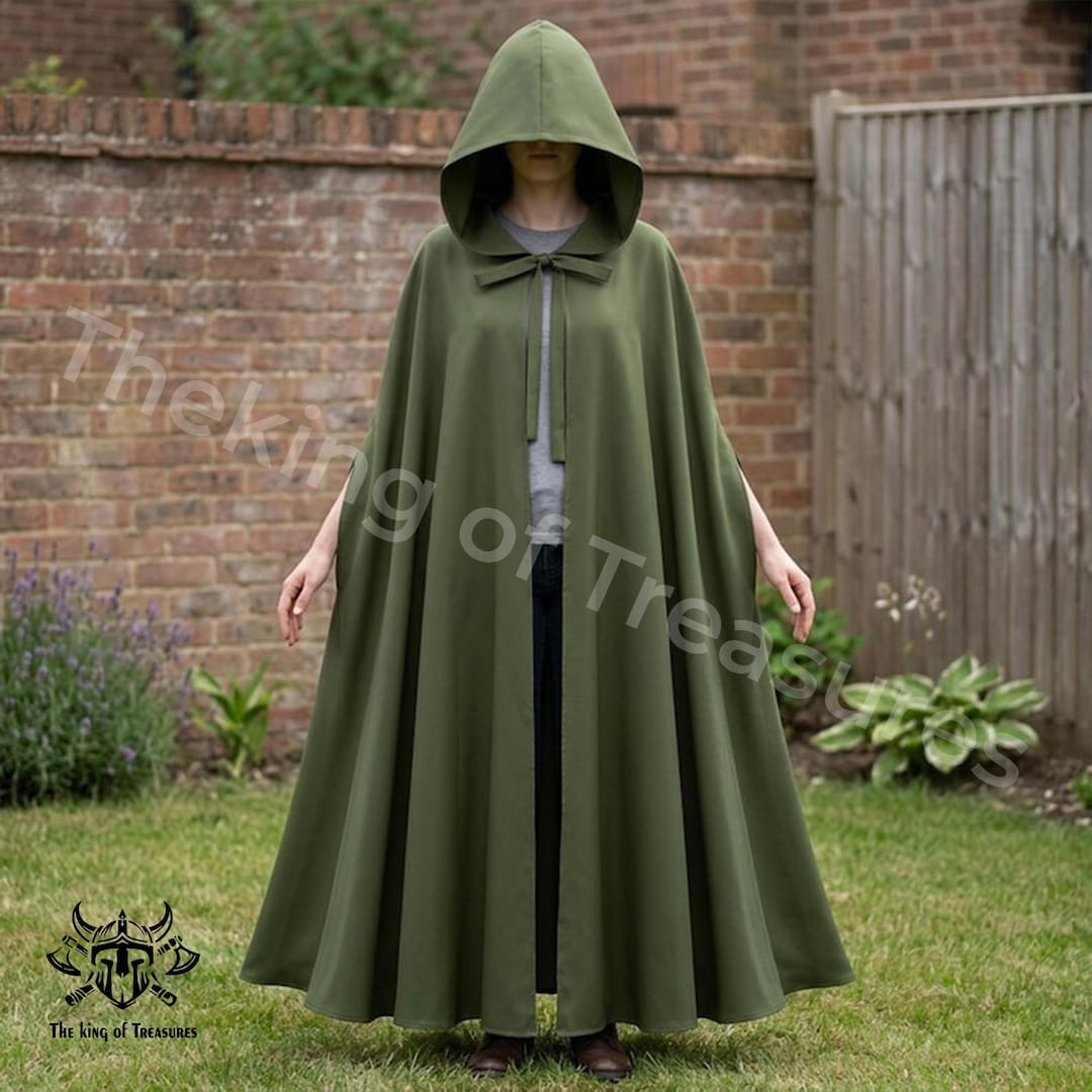 Medieval Hooded Cape Cloak, Renaissance Fantasy Cloak for Women, Elven ...