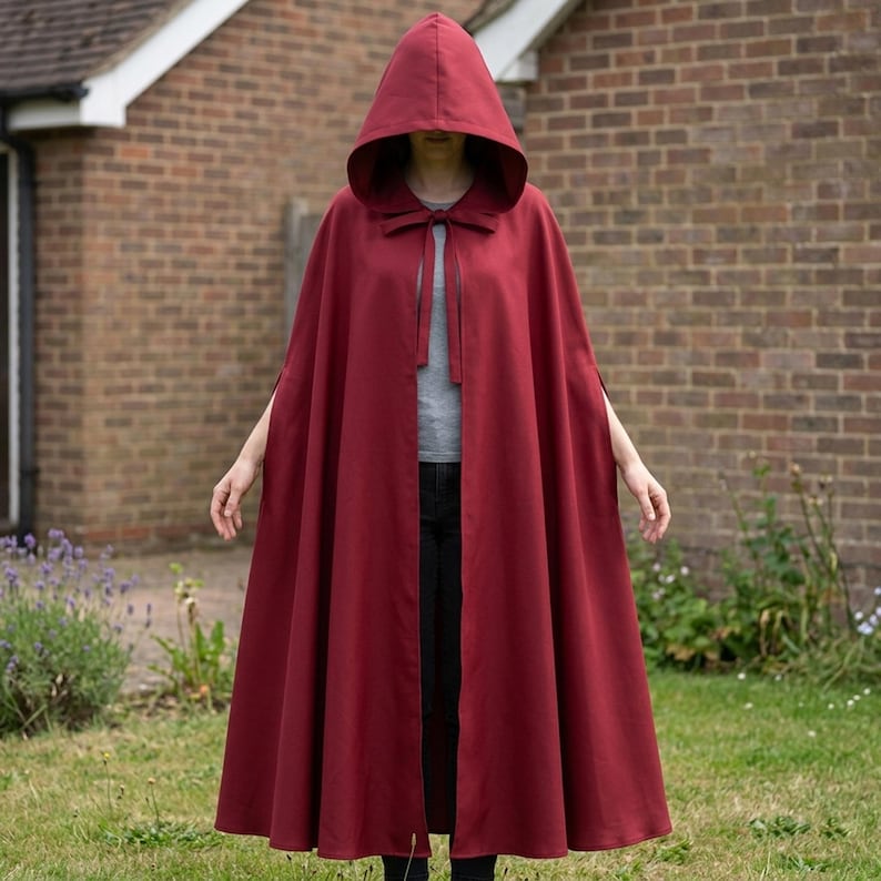 Medieval Hooded Cape Cloak, Renaissance Fantasy Cloak for Women, Elven ...