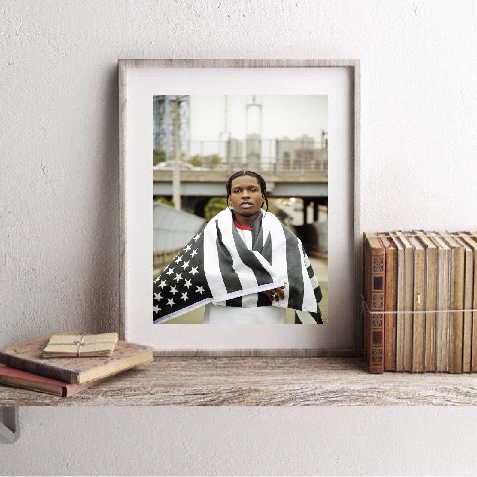 ASAP Rocky American Flag Poster ASAP Rocky Print Rapper Asap | Etsy