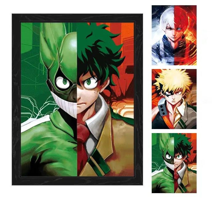 Unique My Hero Academia Flip Poster MHA 3D Poster Boku No | Etsy