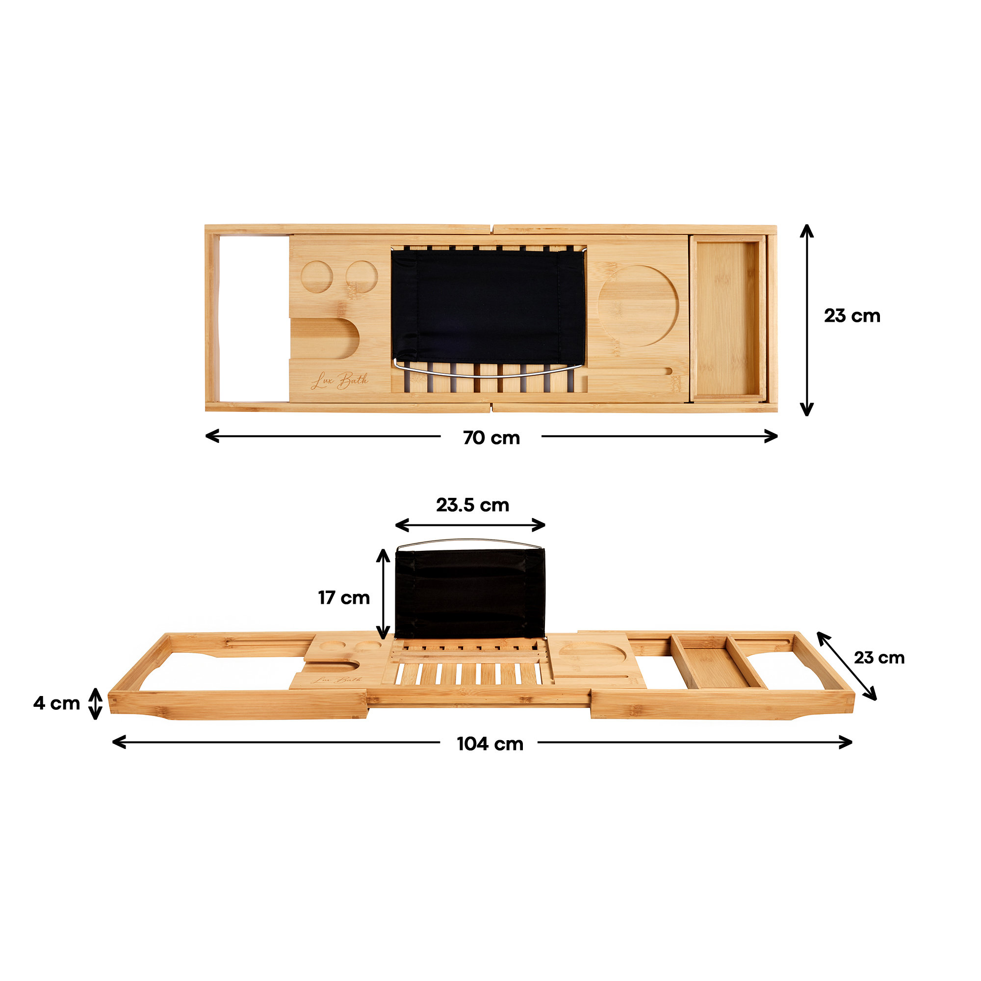 Lux Bath Extendable Bath Tray to Safely Hold Your Tablet, Phone, Wine ...
