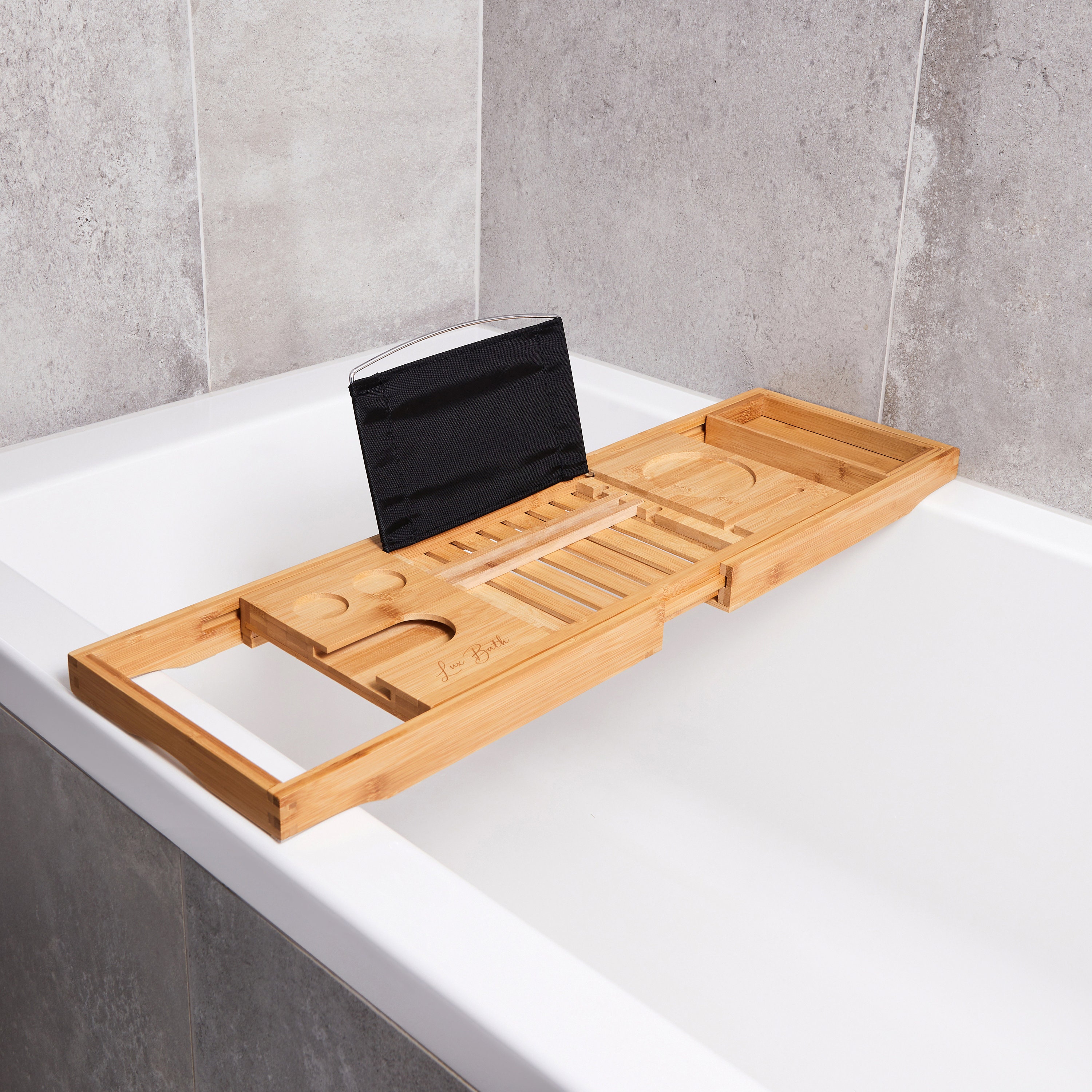 Lux Bath Extendable Bath Tray to Safely Hold Your Tablet, Phone, Wine ...
