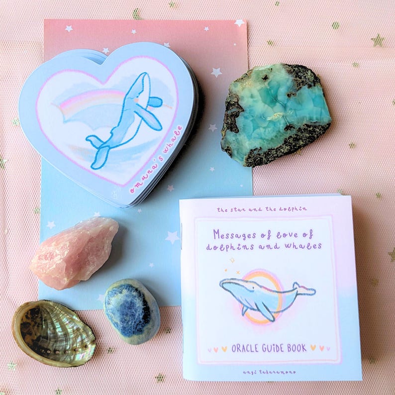 Dolphin and Whale Oracle Cards, Indie Kawaii Messages - Etsy