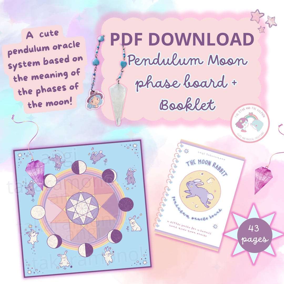 Moon Pendulum Board PDF, Lunar Phase Oracle PDF, Pendulum Divination ...