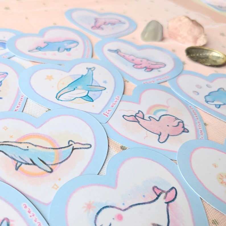 Dolphins and Whales Oracle Cards, Pastel Heart Messages, Cute Cetaceans ...