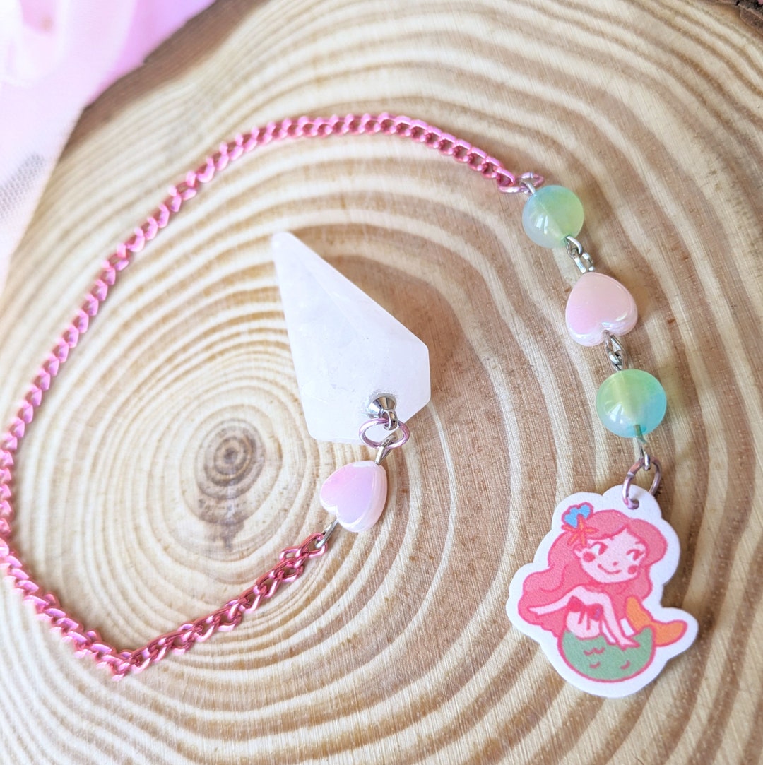 Mermaid Crystal Pendulum, Crystal Quartz Pendulum, Artisan Pendulum ...