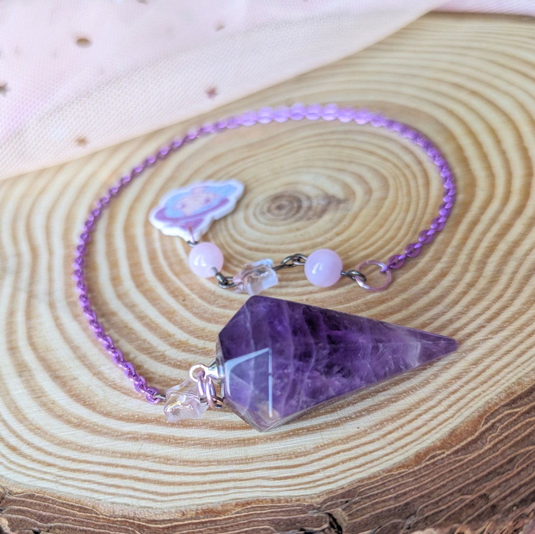 Amethyst Pendulum, Witches Pendulum, Hexagonal Pendulum, Divination ...
