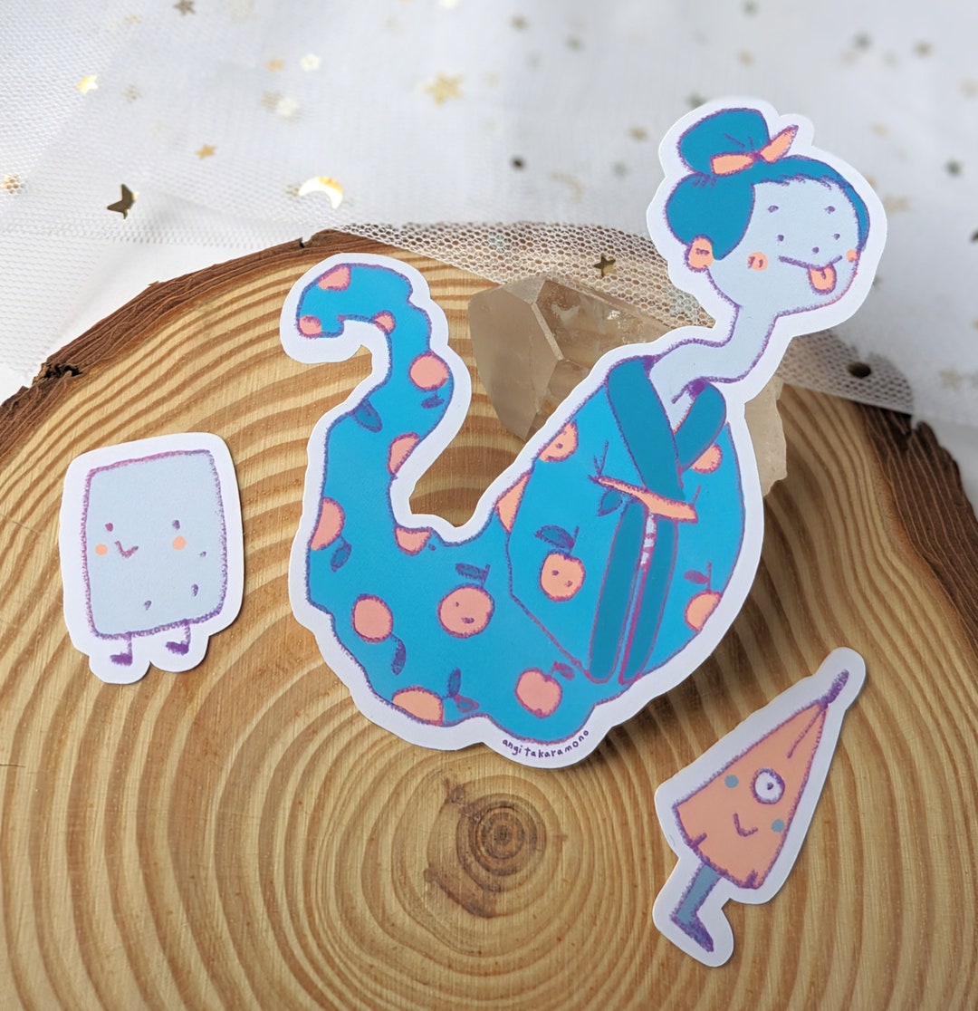 Cute Yokai Vinyl Stickers, Rokkuro Kubi Onna Sticker, Cute Japanese ...