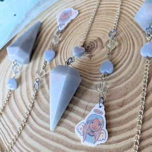 Angelite Crystal Pendulum, Cute Angelic Magical Pendulum, Angelite Stone, Angelic Pendulum ...