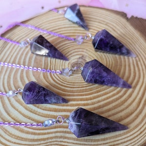 Amethyst Pendulum, Witches Pendulum, Hexagonal Pendulum, Divination Pendulum, Crystal Pendulum ...