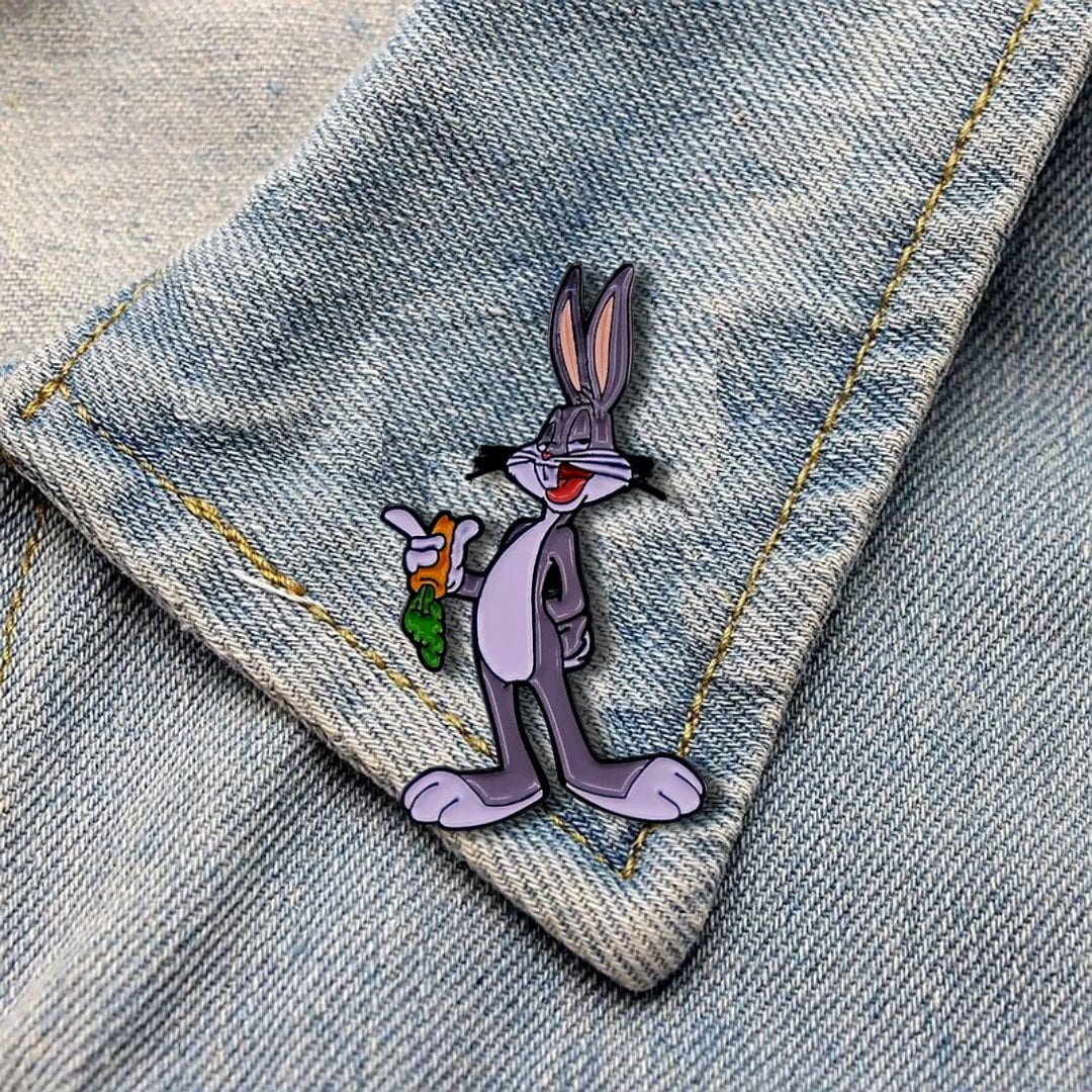 Bugs Bunny Cartoon Enamel Pin Character , Old Cartoon Character Pin ...