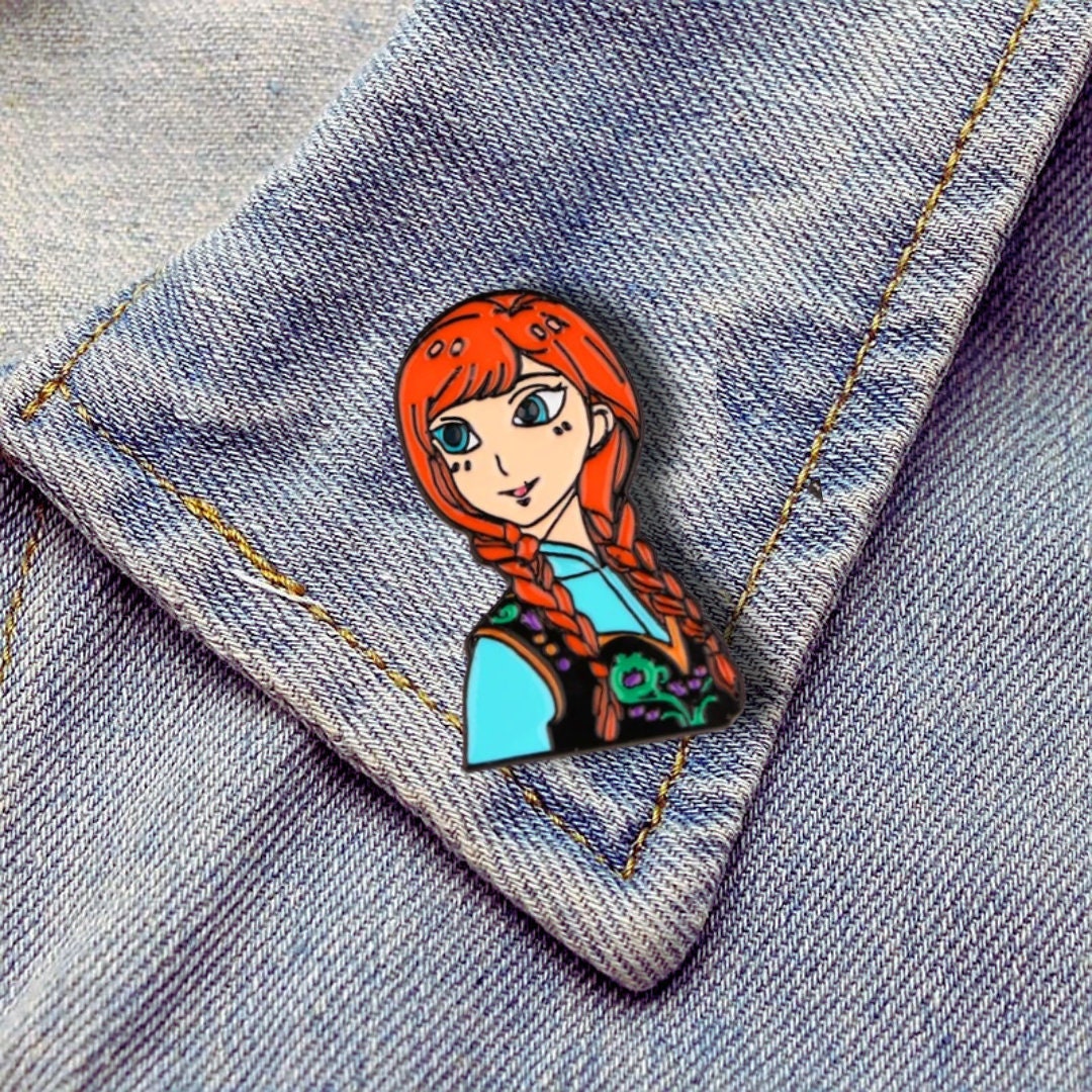 Anna Frozen Cartoon Character Custom Enamel Pin,cute Enamel Pin,bag ...