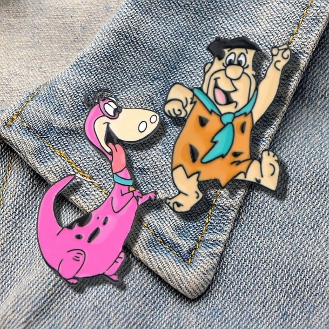 The Flinstones Cartoon Characters Enamel Pin / Fred Flinstone Pin ...