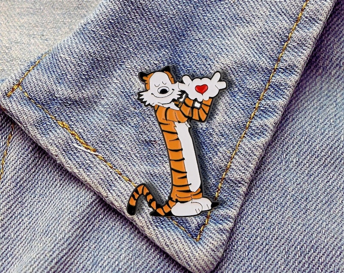 Calvin and Hobbes Heart Cartoon Character Enamel Pin,custom Enamel Pin ...