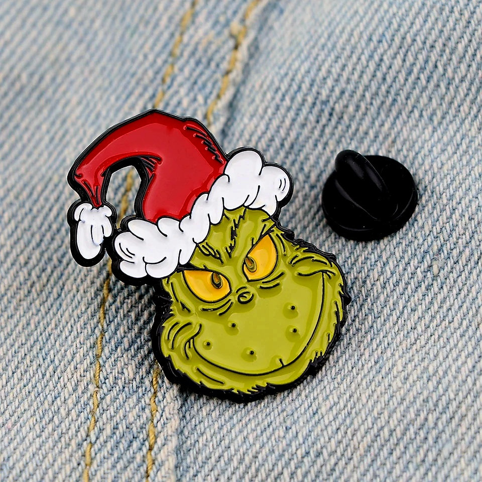 Grinch Cartoon Character Custom Enamel Pin,cute Enamel Pin,bag Pins,hat ...