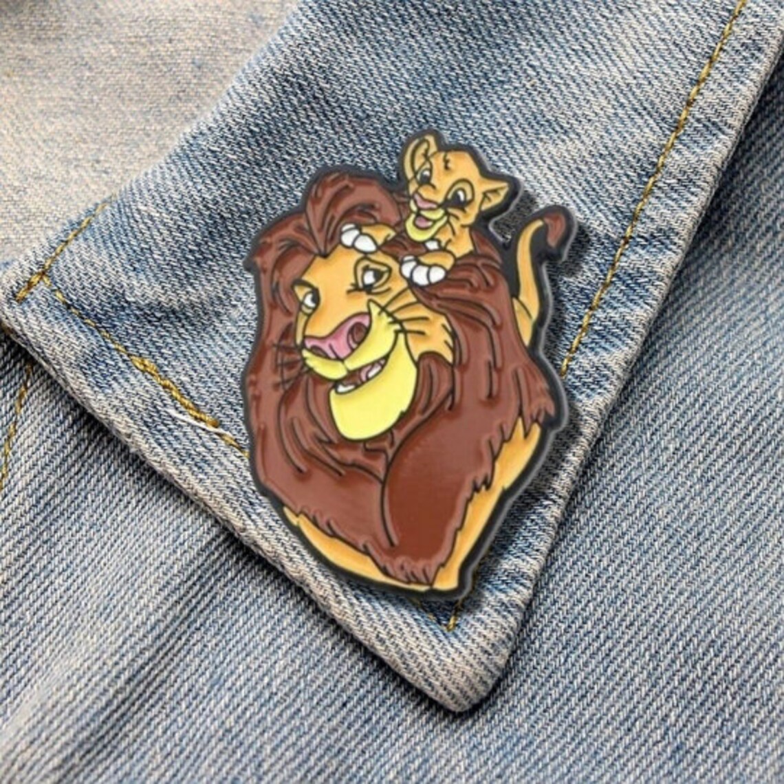 The Lion King Mufasa and Simba Character Enamel Pin,hard Enamel Pin ...